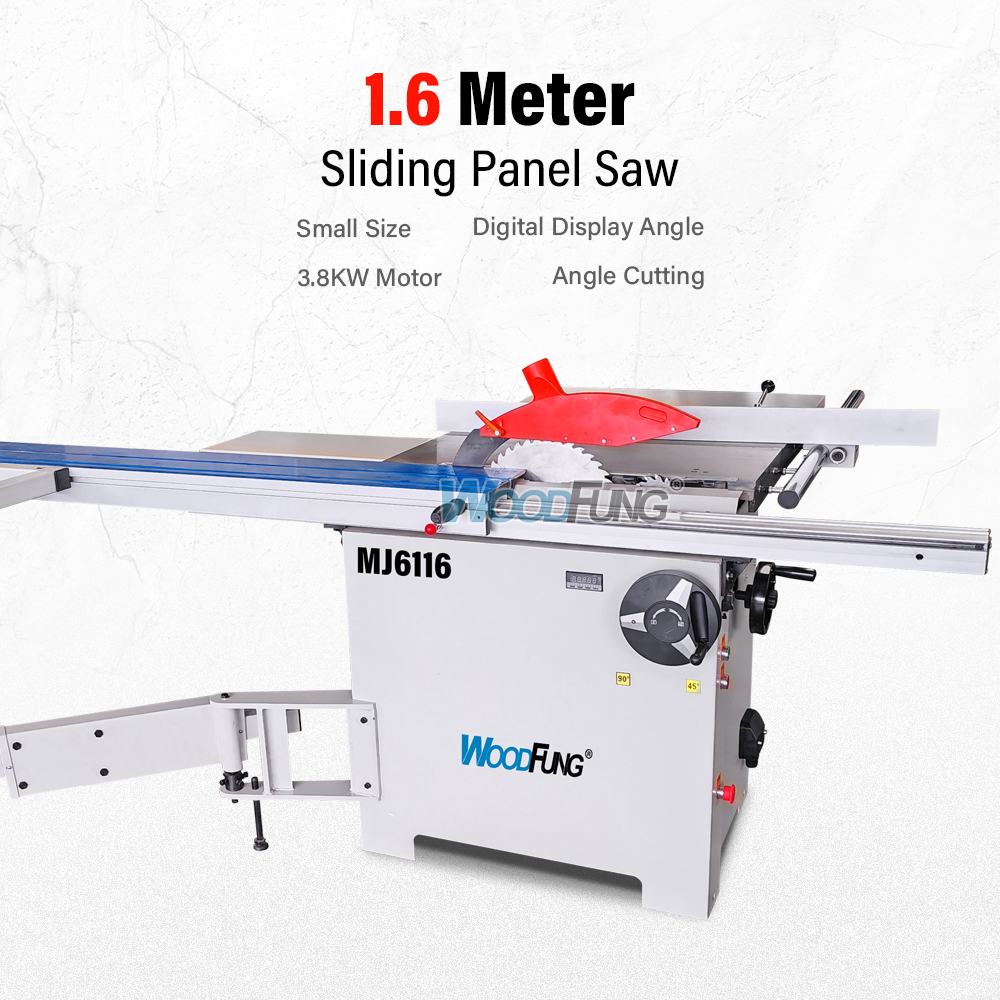 MJ-6116 1.6m sliding table panel saw with double blades for furniture ...