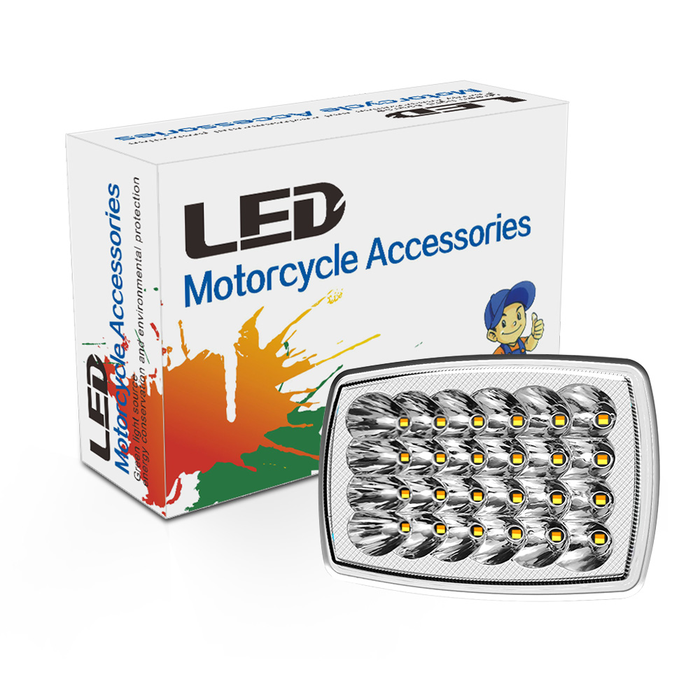 CD70 Motorcycle Semi-Assembly Led Headlight with 24 Lamp Dual Color ...
