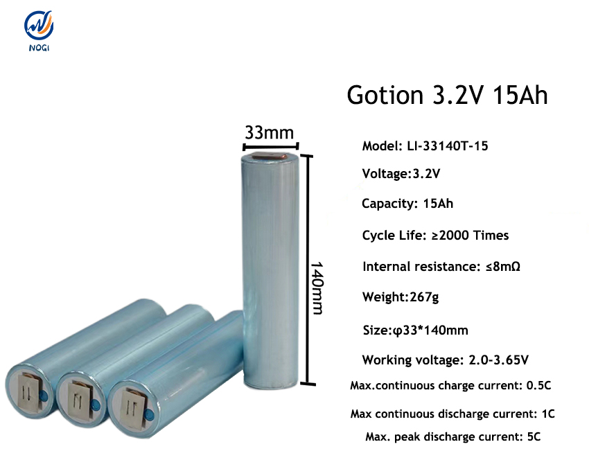 Gotion 33140 lifepo4 15ah 3.2V Cylindrical Lithium iron phosphate ...