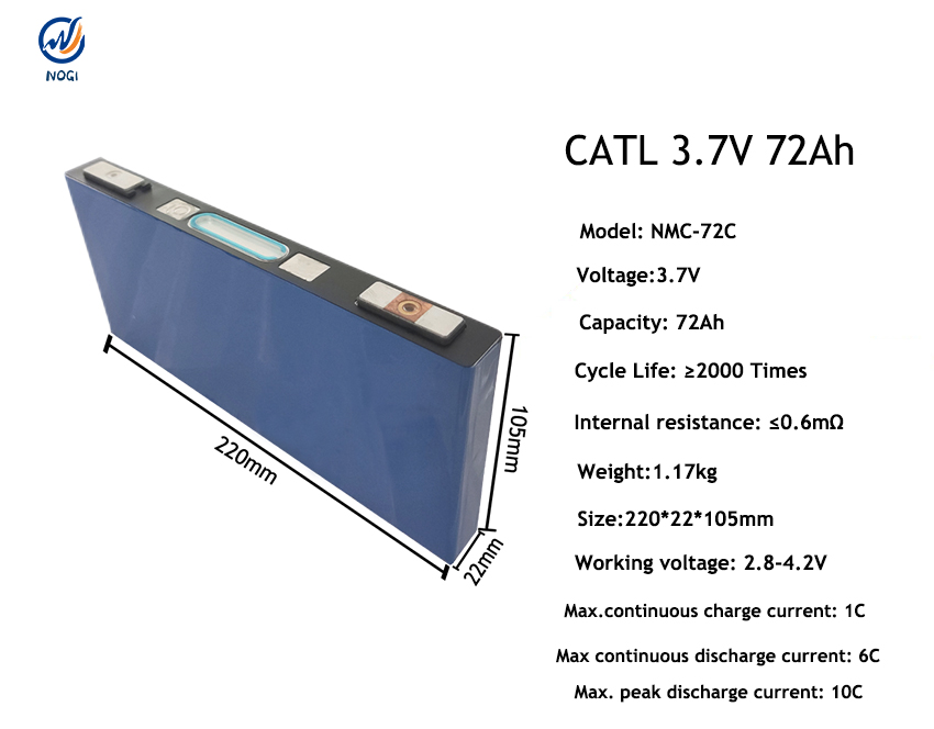 High discharge nmc battery 3.7V 72Ah CATL blade battery for Electric Vehicle power startup ...