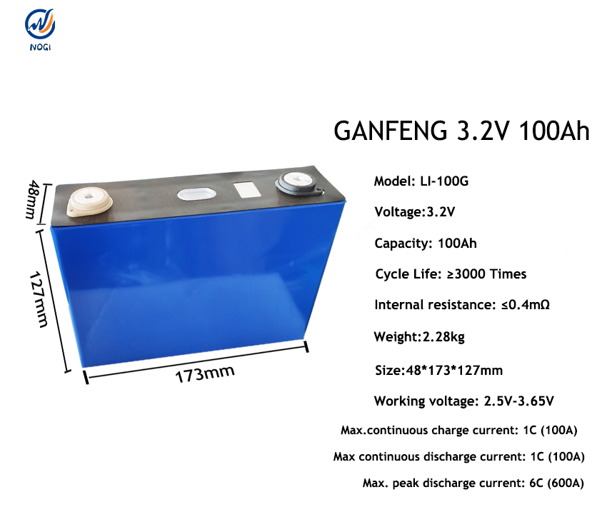 GFB Ganfeng 3.2v 100ah Prismatic LFP lifepo4 lithium ion battery for solar energy system boat ...
