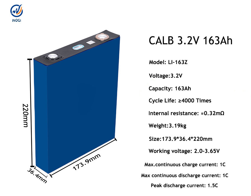 Deep cycle 163AH 3.2V CALB L173F163 Lifepo4 Rechargeable Lithium Battery Cell for Solar System ...