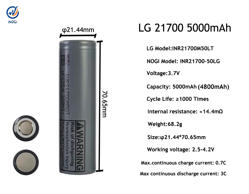 Grade A LG 21700 battery 3.7V 4800mAh 5000mAh 27100 battery ...
