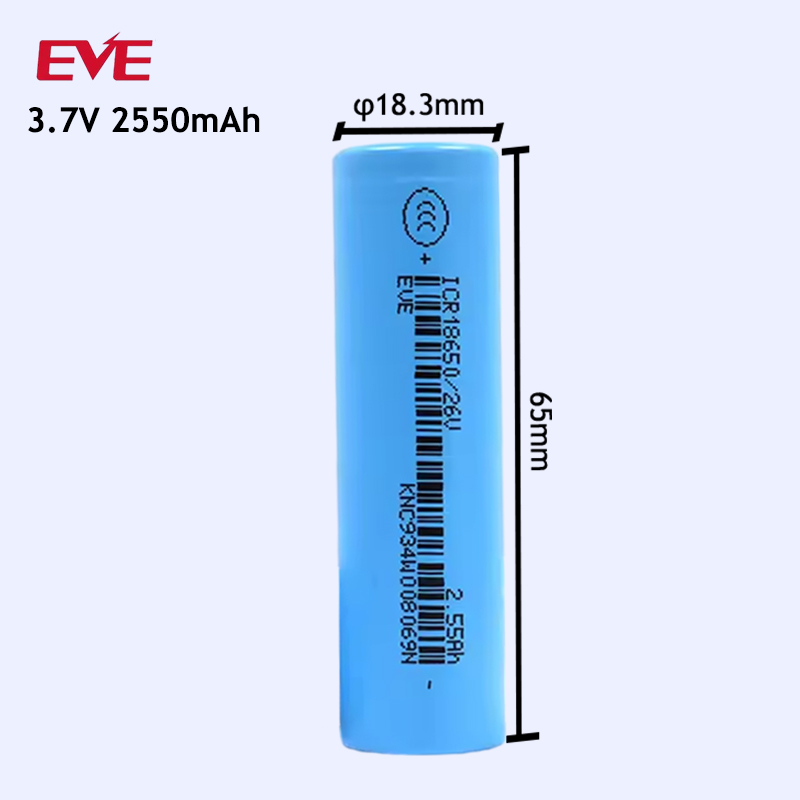 Hotsale EVE good icr18650 li ion lithium 18650 battery 3.7V 2550mAh ICR18650/26V,Cylindrical Battery