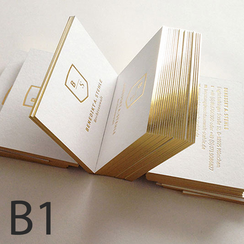B1-B2 High-end Custom Business cards Foil-Gold Edge-Gold From 200Pcs