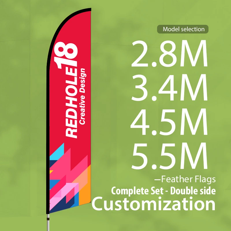 Customized - Feather Flags (Double side - Complete set ) 2.8/3.4/4.5/5 ...