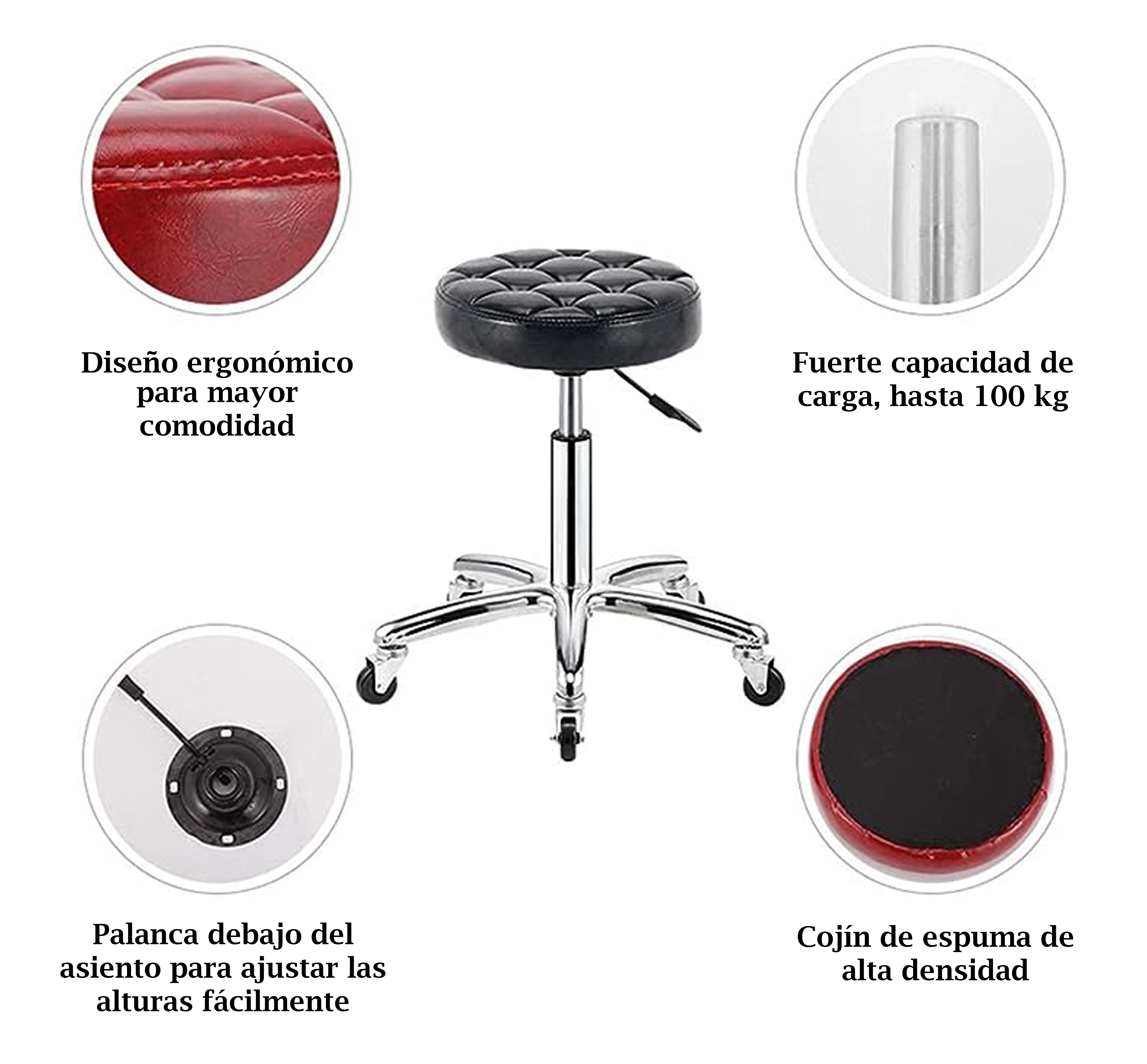 Banco Giratorio Premier (llantas con balero de metal) Tarmex