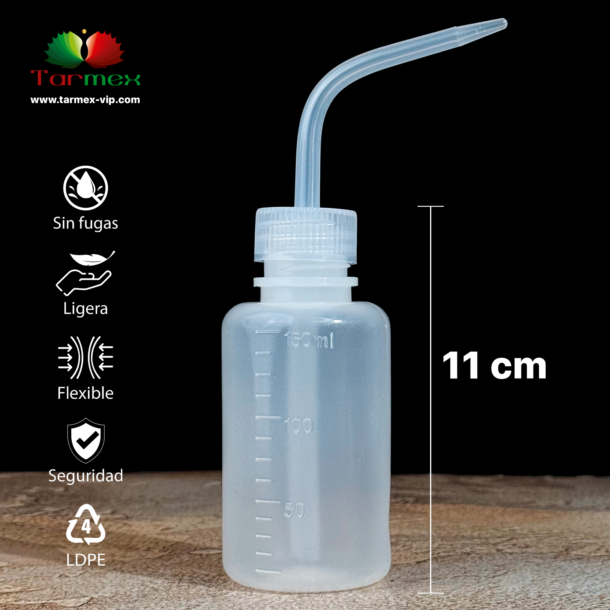 Piseta color negro y transparente