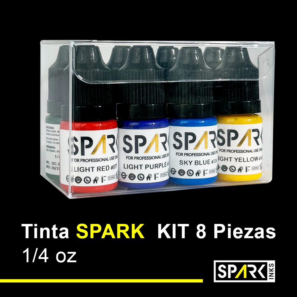 Tinta SPARK Kit 8 piezas 1/4 oz y 1/2 oz