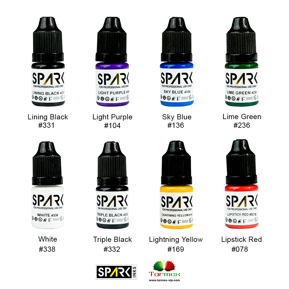 Tinta SPARK Kit 8 piezas 1/4 oz y 1/2 oz