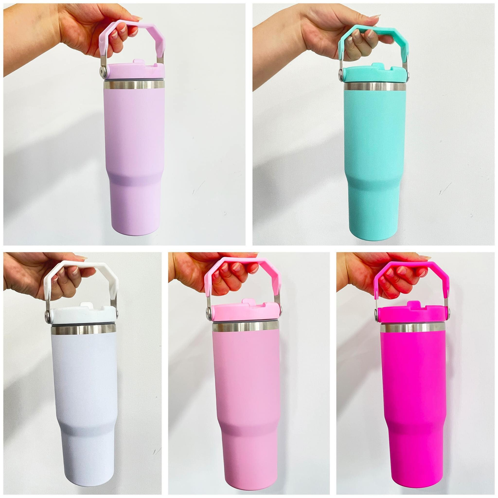 Case of 25pack 30oz Matte Multi color Sublimation Tumbler With Handle ...