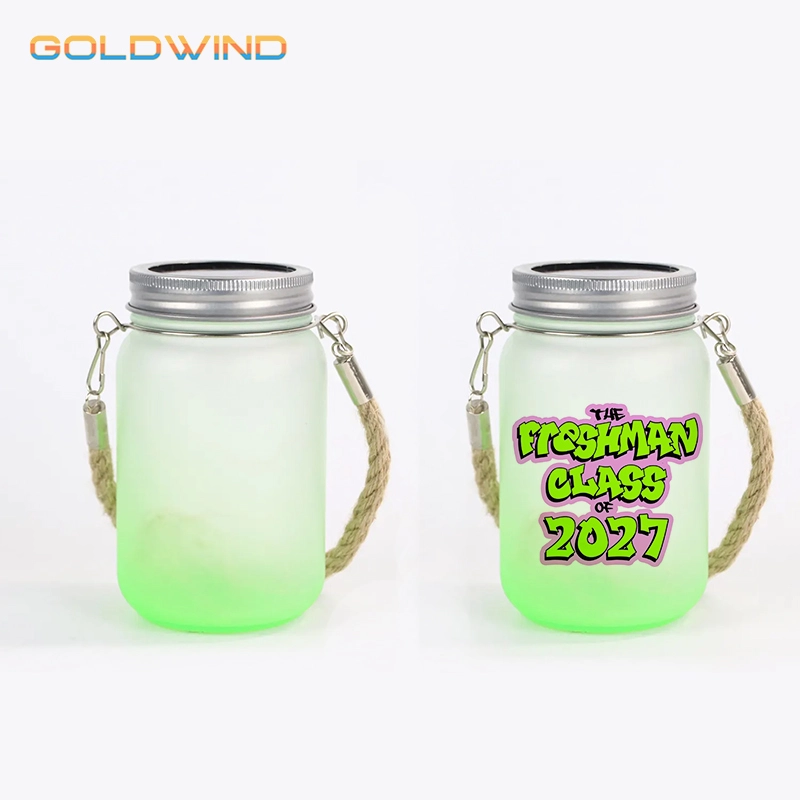 RTS US Warehouse Case of 430ml/14oz Ombre Sub Glass Mason Jar with lids ...