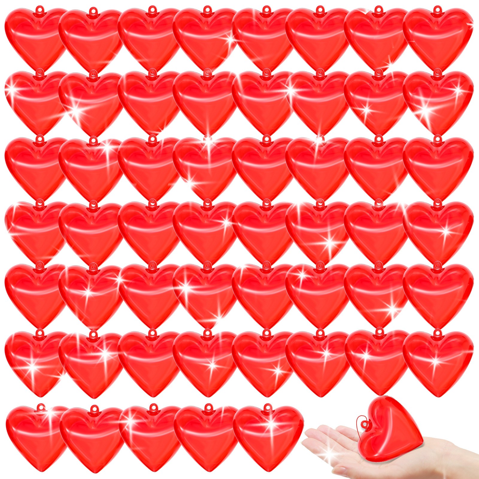 Red Color Heart Shape Plastic Ball for Valentine's Day- Chinese Warehouse