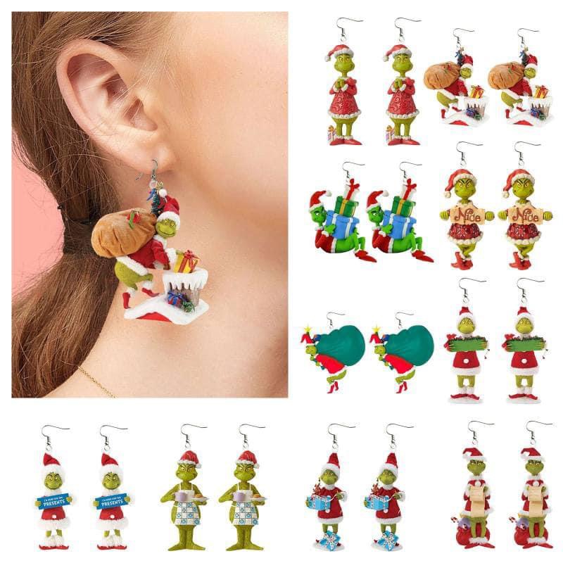 Acrylic Design Earring Grinch Pendant - Chinese Warehouse