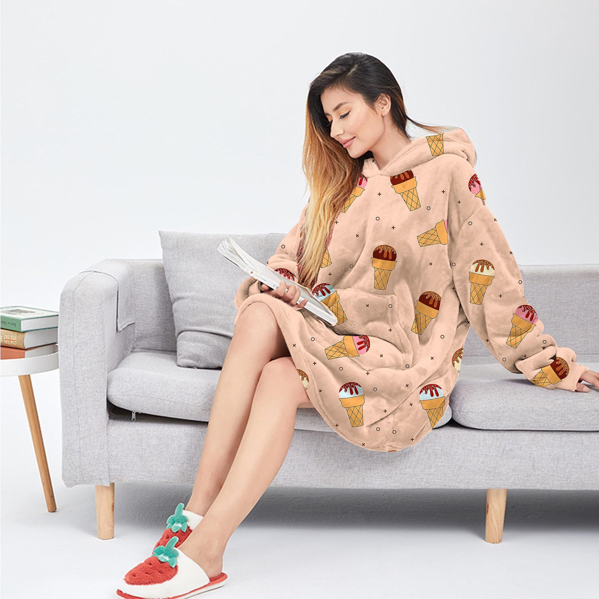 Chinese Warehouse - Oversize Blanket Hoodie Custom Logo Pure Color ...