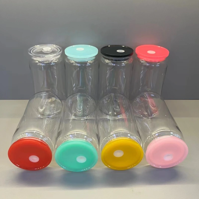 RTS US - Case of 50pack 16oz Acrylic Libby Can with Plastic Colored ...