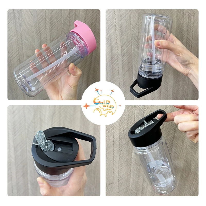 RTS US - 10oz Clear Double Walled Snow Globe Plastic Water Bottles with ...