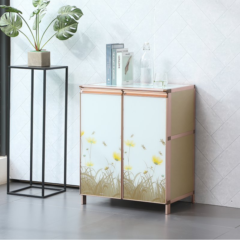 Kitchen cabinets with glass doors dust-proof floor multi-functional ...