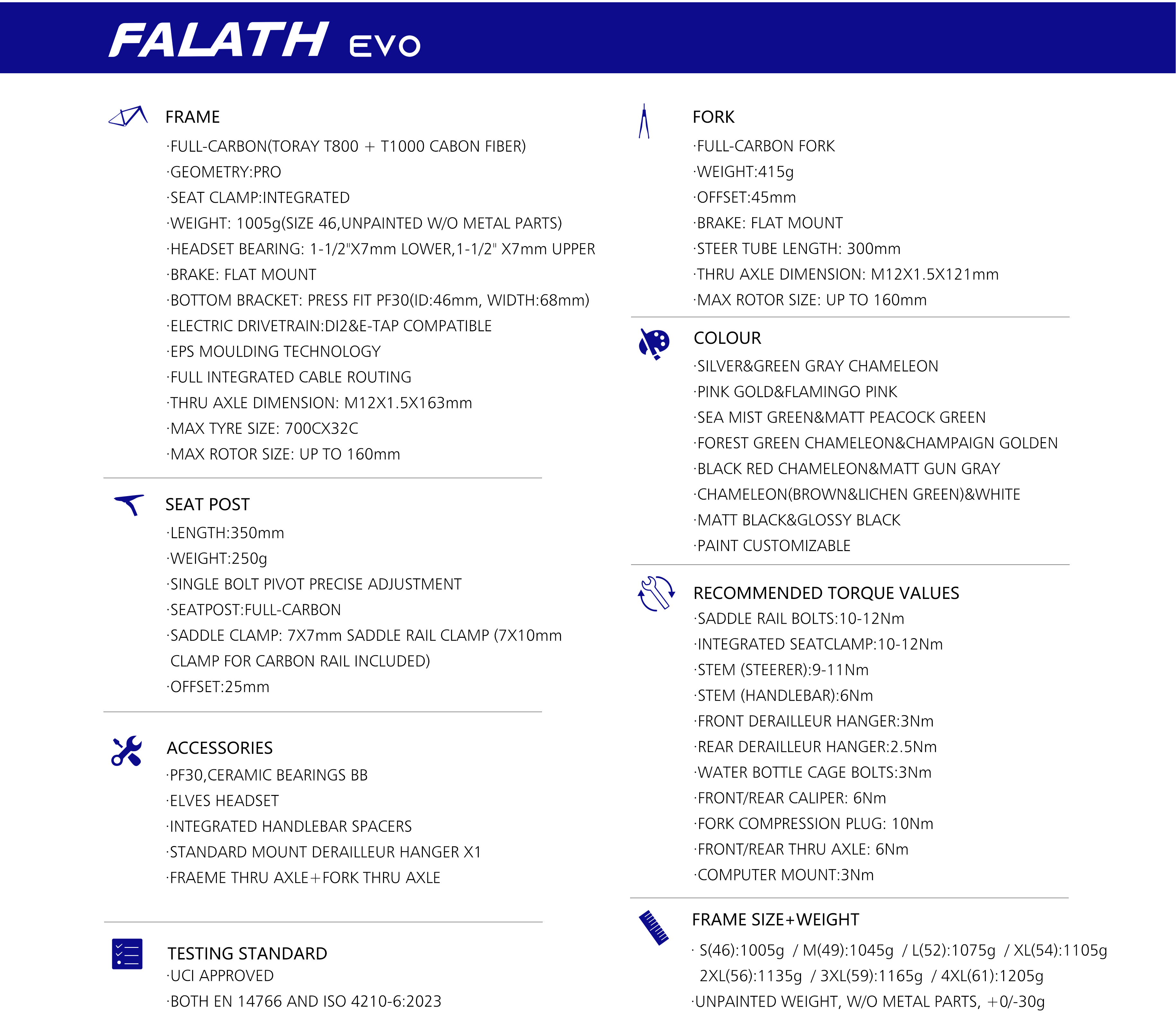 ELVES Falath EVO Carbon Road Disc Framesets UCI Approved