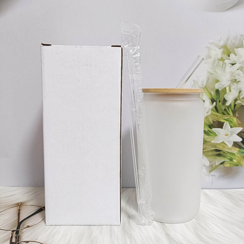 16oz Clear/ Frosted Sublimation Glass Can | Sublimation Blanks | - RafeeSub