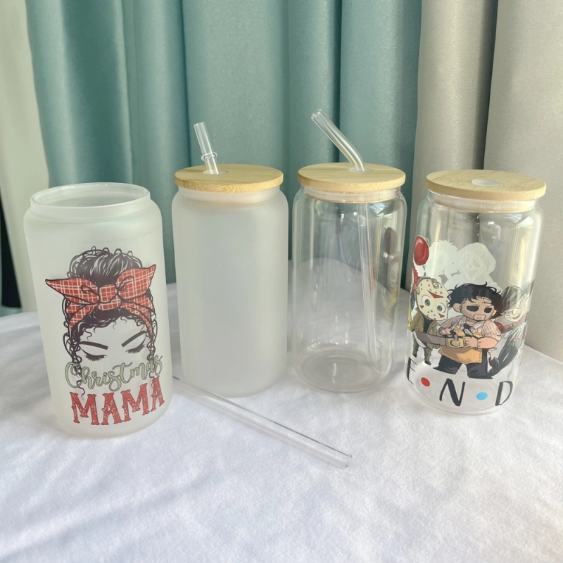 16oz Clear/ Frosted Sublimation Glass Can | Sublimation Blanks | - RafeeSub