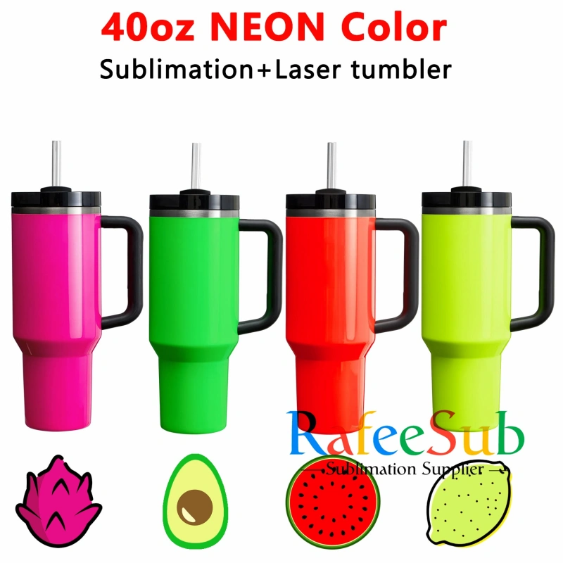40oz H2.0 NEON colors blank sublimation silver underneath quencher tumbler