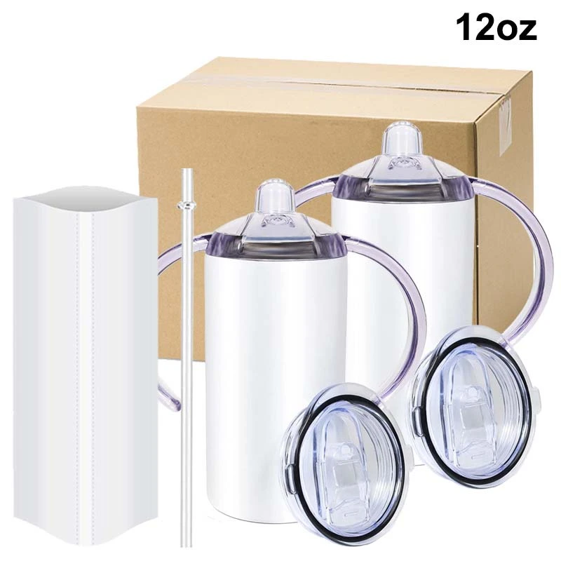 30pcs 12oz Sublimation Kids Sippy Cup | 2 Lids | - RafeeSub