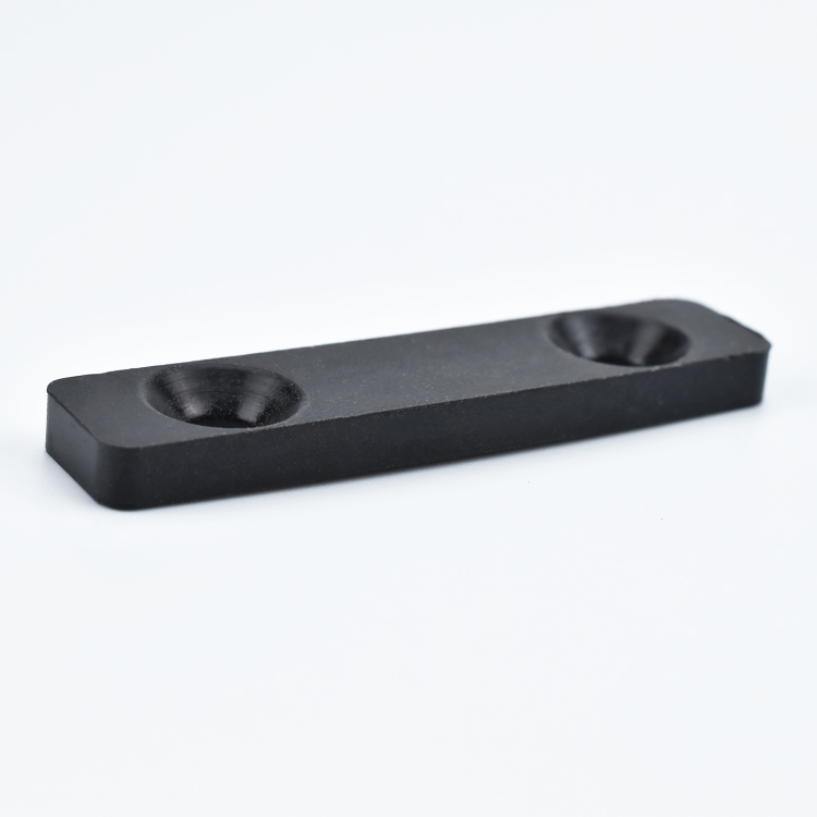 Customizable Rectangular Rubber Buffer Stops With Holes | ZYXrubber
