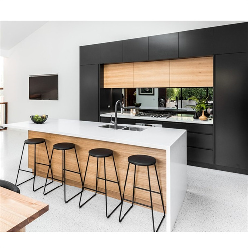 Latest Design Modular europen black Lacquer Kitchen Cabinet with islands