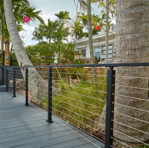 Black powder coating cable railing system modern design balustrade