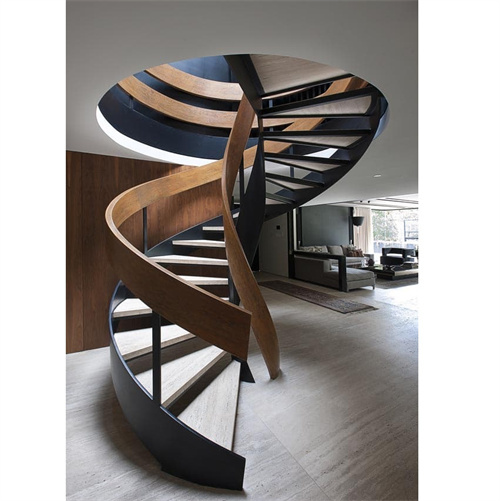 Industrial Style Steel Curved Stair Circular Staircases DIY Arc Staircase