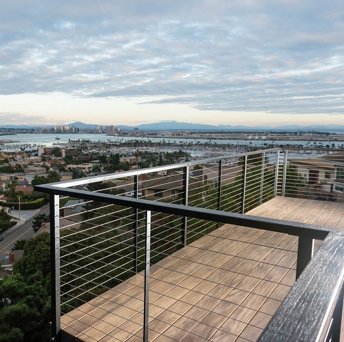 Outdoor balcony wire rope railing hardware