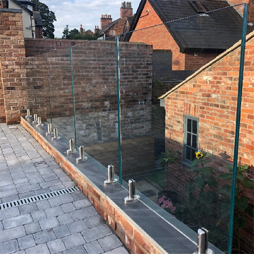 Low iron ultra clear glass fence frameless glass railing