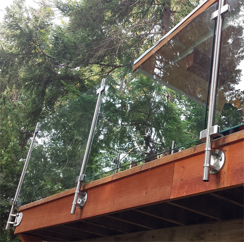 Square post glass railing side mounted glass railing for balcony