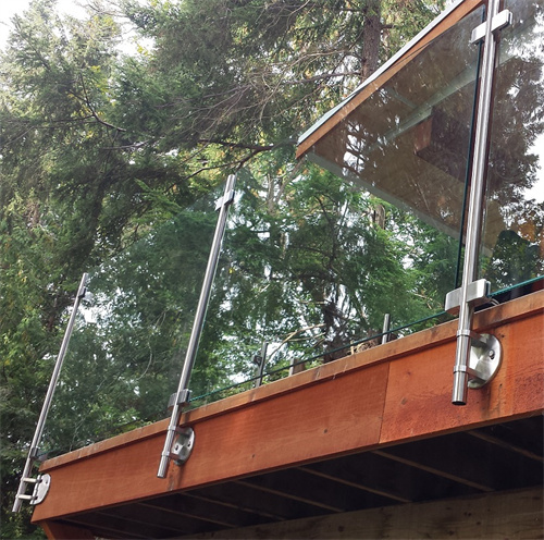 Square post glass railing side mounted glass railing for balcony
