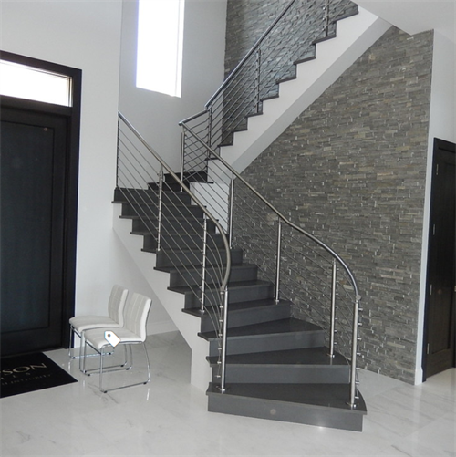 Interior stainless steel railing stair railing design