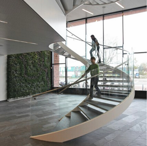Modern curved staircase office steel stairs lobby stairs