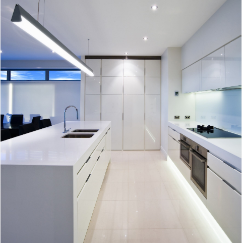 Modern High Gloss White Lacquer Kitchen Cabinets Set