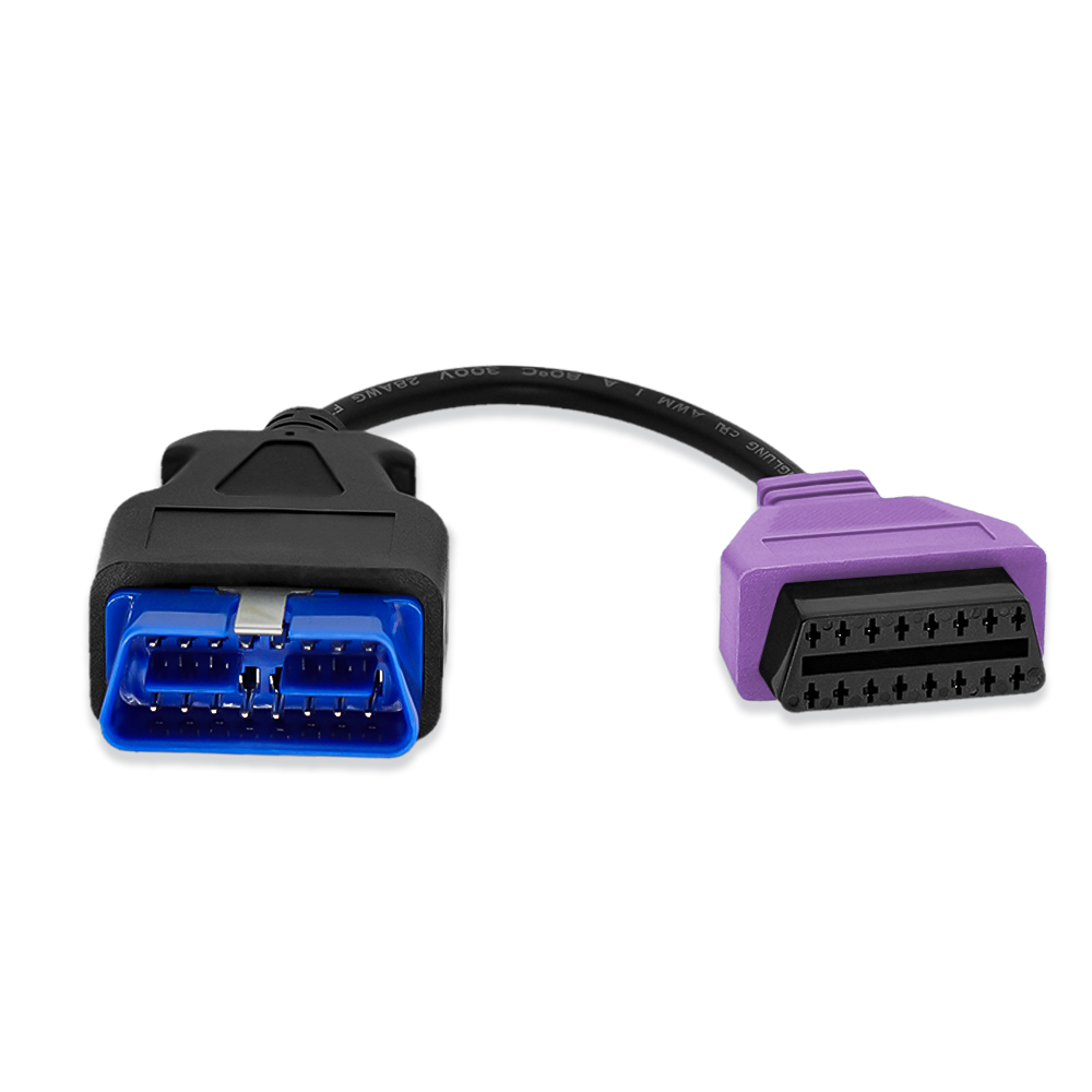 Purple OBD2 diagnostic cable 16 pin male compatible with Fiat ECU Scan ...