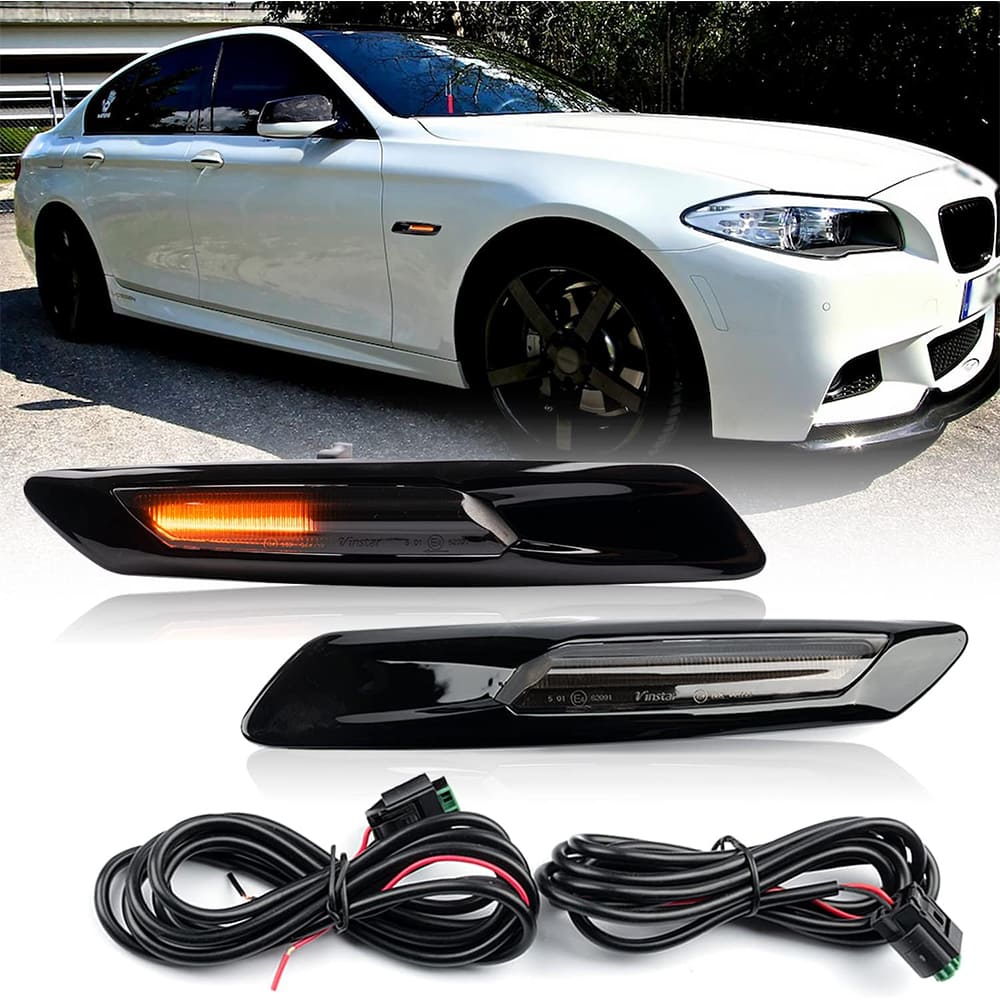 Sequential Amber LED Side Marker Lights Compatible BMW 5 Series F10 LCI ...