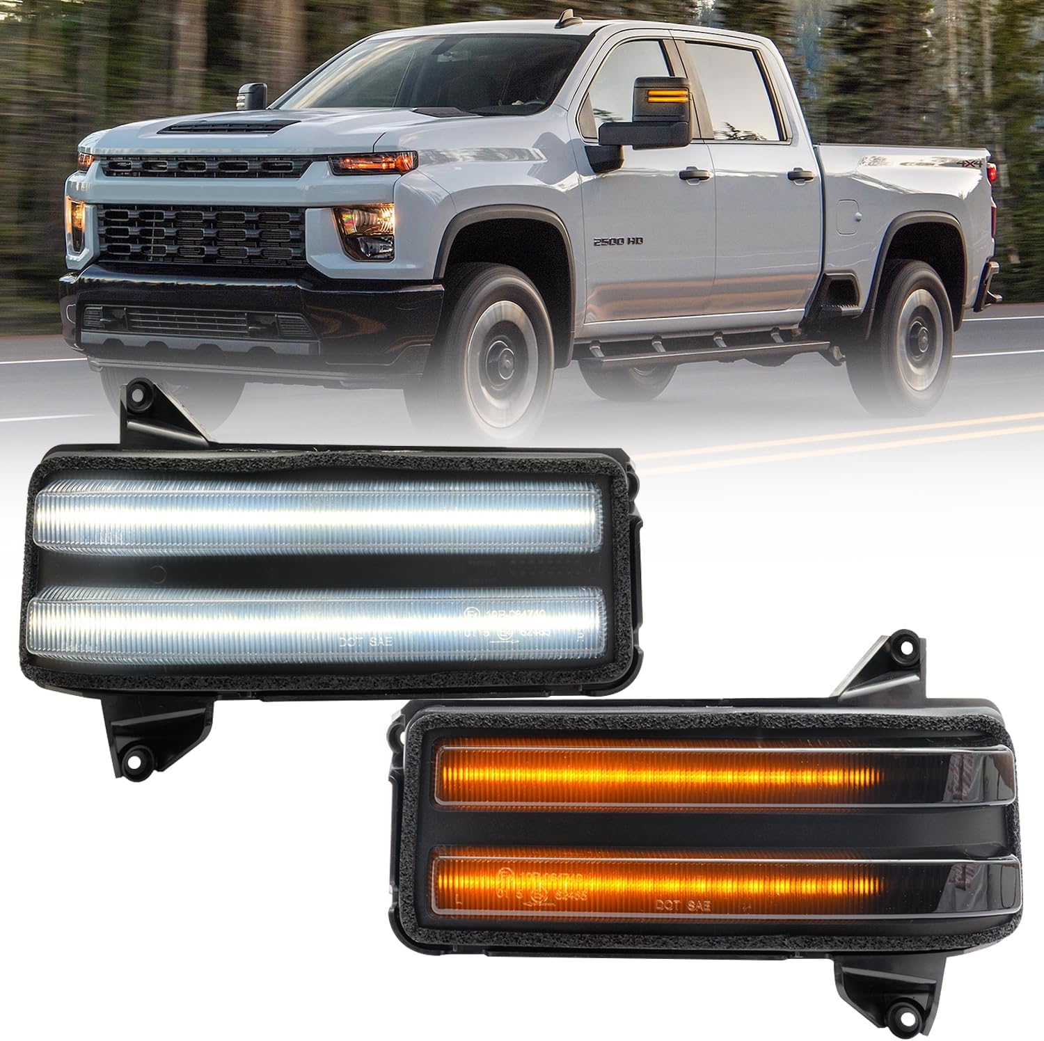 Sequential LED Side Mirror Marker Lights for 2020 2021 2022 2023 Chevy ...