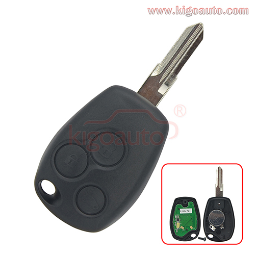 Remote key VAC102 blade 3 button 434Mhz PCF7947 ASK for Renault Clio ...