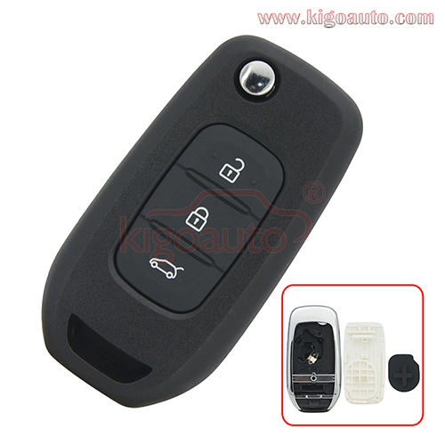 Flip key shell 3 button for Renault Kadjar Captur 2013-2017,Renault