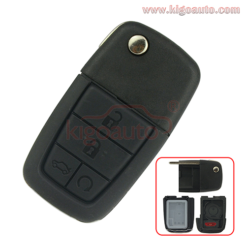 Flip key shell 4 button with panic for Pontiac,GM