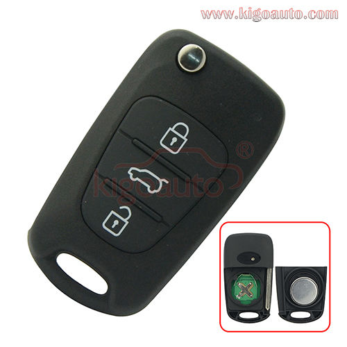 HA-T005 CE0678 Flip remote key 3 button 434Mhz for Hyundai i20 i30 Kia ...