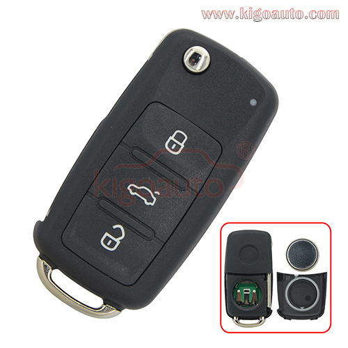 PN 5K0 959 753 AB 5K0837202AD Remote key 3 button HU66 434Mhz ID48 ASK ...