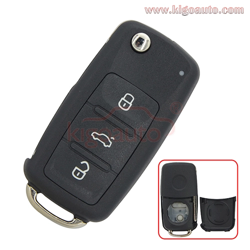 5K0 837 202 AD Remote Key shell 3 button HU66 blade for VW Golf Jetta ...