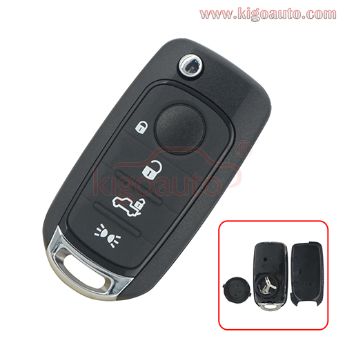 New flip key shell 4 button for Fiat 500 500X 500L,Fiat