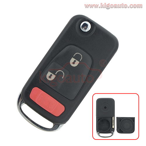 Modified Flip key shell 2 button with panic HU39 blade for Mercedes ...