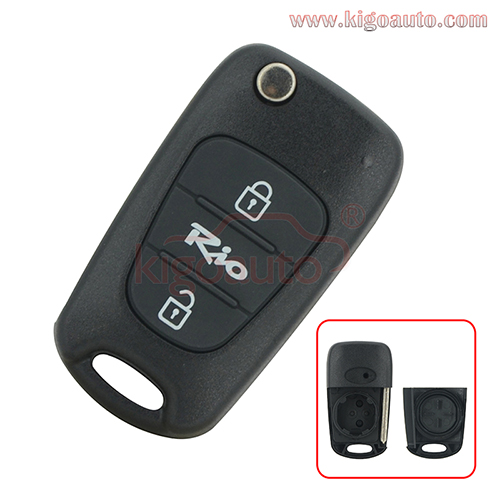 Flip key shell 3 button for Kia Rio 2009 2010 2011 folding key fob case,Kia